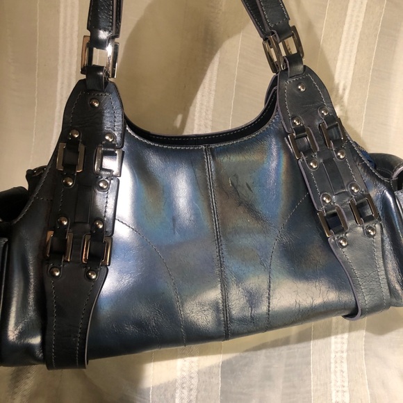 Cole Haan G series | Bags | Cole Haan G Series Baguette Steel Blue With ...